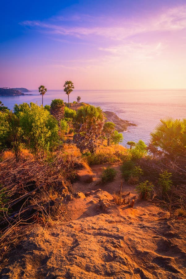 Phromthep Cape Viewpoint at Sunset Sky in Phuket Stock Image - Image of ...