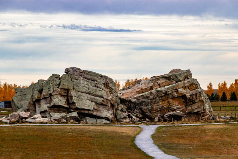 PHS Okotoks Erratic Foothills County Alberta Canada Stock Image - Image ...