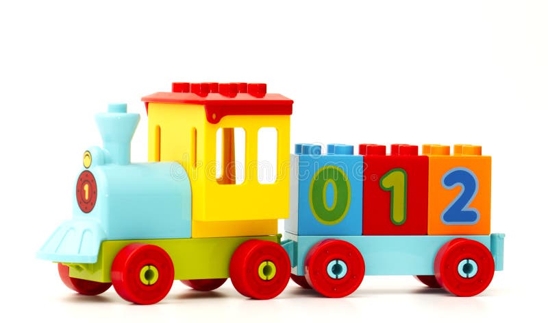 Kids Plastic Colorful Toy Train. Stock Illustration - Illustration of ...