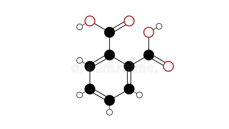 Phthalic Acid Molecule, Structural Chemical Formula, Ball-and-stick ...