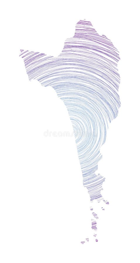 Phu Quoc Map Filled with Concentric Circles. Stock Vector ...