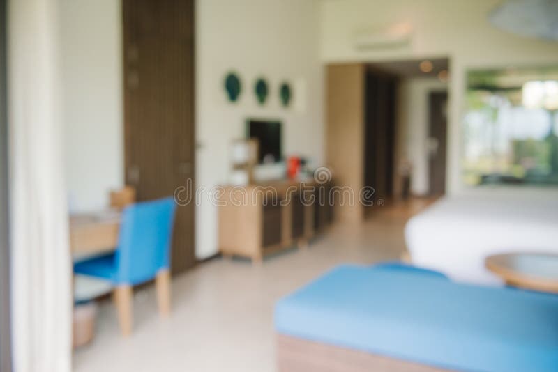 PHU QUOC, VIETNAM JUNE 28, 2017: Abstract Blur Luxury Hotel Room ...