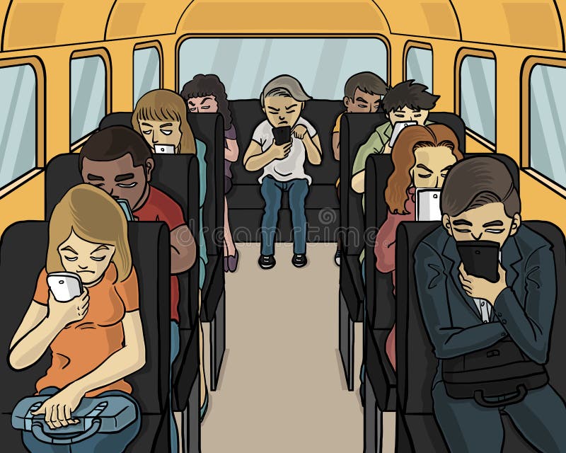 Phubbing stock vector. Illustration of city, habit, reading - 79169326