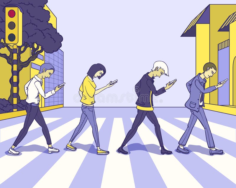 Phubbing stock vector. Illustration of city, stop, vector - 63657652