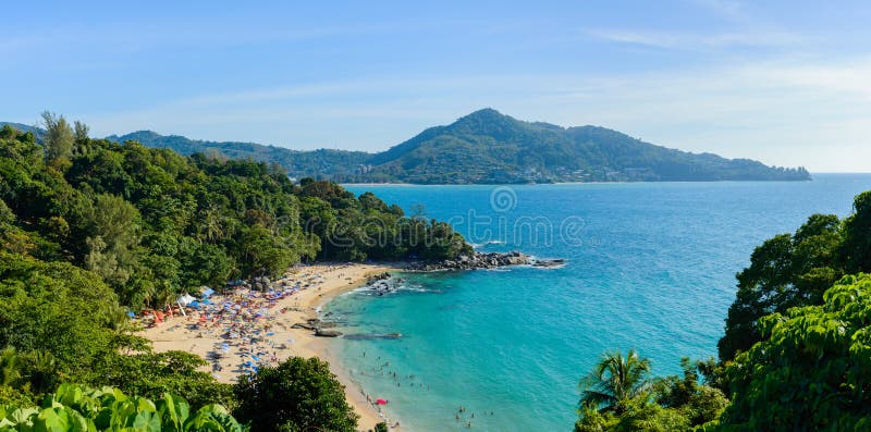 Phuket Beach from Top View Point, Thailand Stock Photo - Image of dream ...