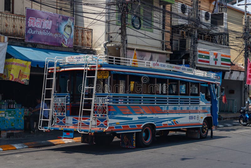 Phuket Bus editorial stock photo. Image of street, city - 326161848