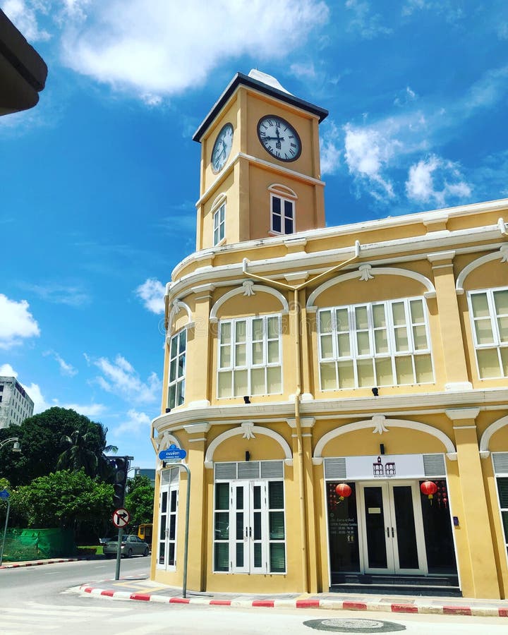 Phuket clock tower stock photo. Image of tower, clock - 195077972
