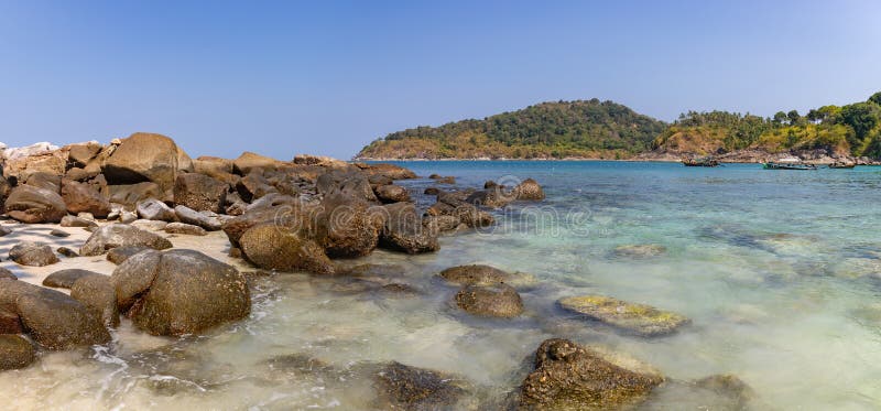Phuket Freedom Beach stock photo. Image of beach, boats - 326161052