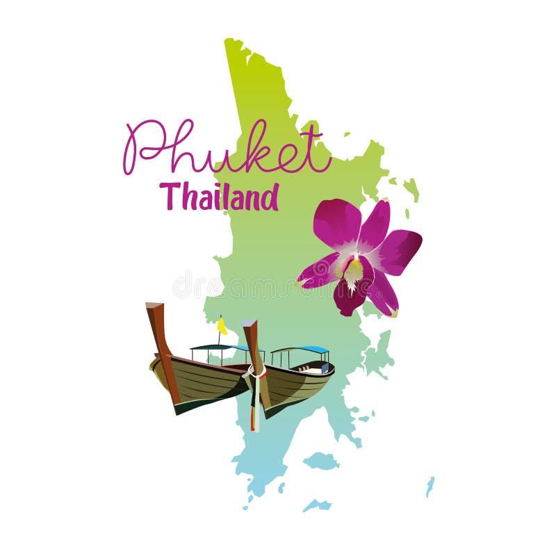 Phuket Island Map in Thailand Stock Vector - Illustration of city, thai ...