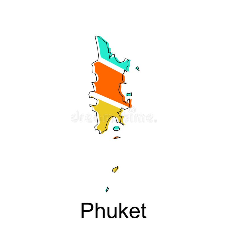 Phuket Map. Vector Map of Thailand Design Template with Outline Graphic ...