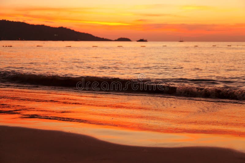 Phuket Sunset stock photo. Image of water, tourism, island - 58490130