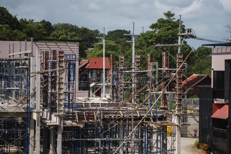 PHUKET, THAILAND - FEBRUARY 10, 2019. Workers Work on the New Under ...