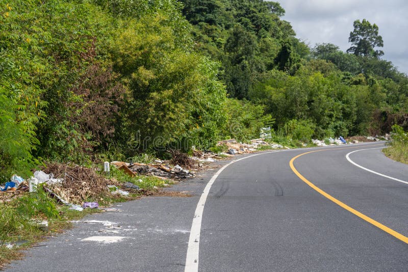 Phuket, THAILAND - July 26, 2018: the Pile of Garbage on the Side of ...