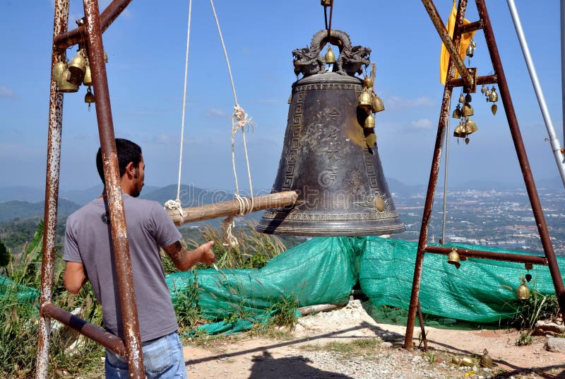 Phuket, Thailand: Man Ringing Bell Editorial Photography - Image of ...