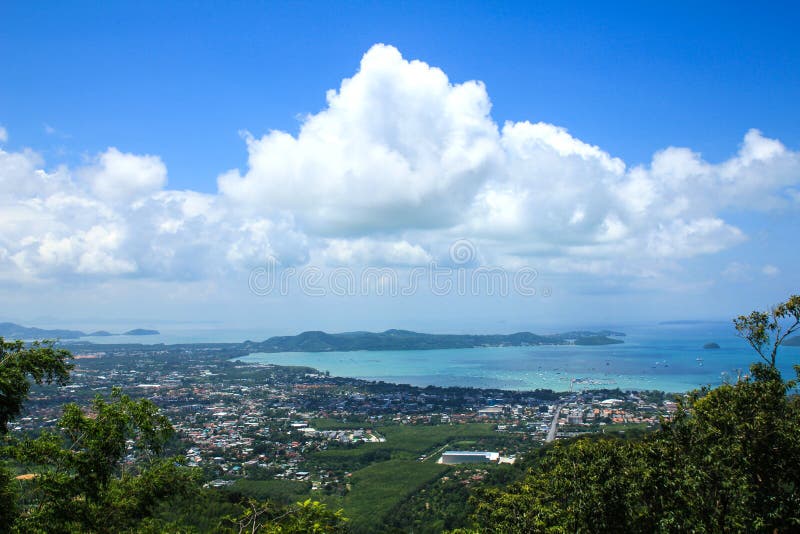 Phuket View Point To See Ocean View of Phuket Stock Photo - Image of ...