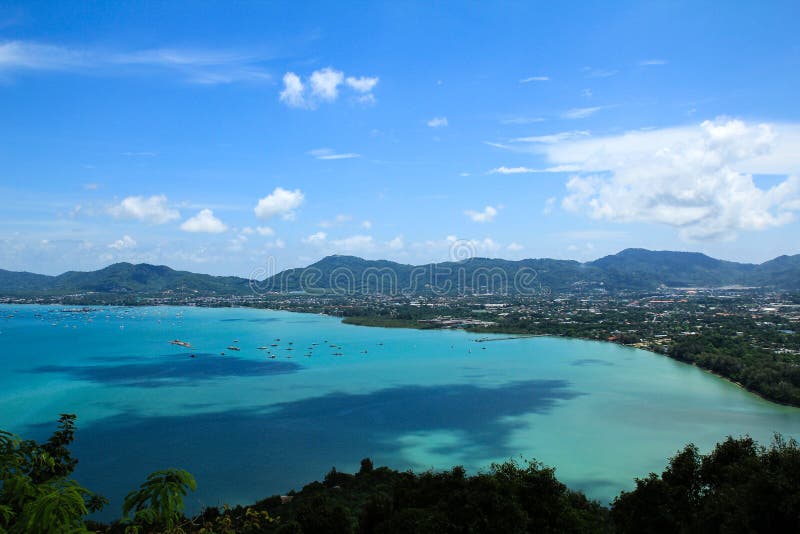 Phuket View Point To See Ocean View of Phuket Stock Image - Image of ...