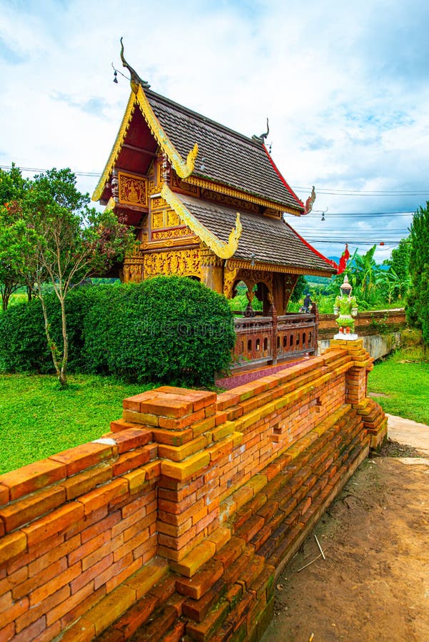 The Phuttha Eoen Temple in Mae Chaem District Stock Photo - Image of ...