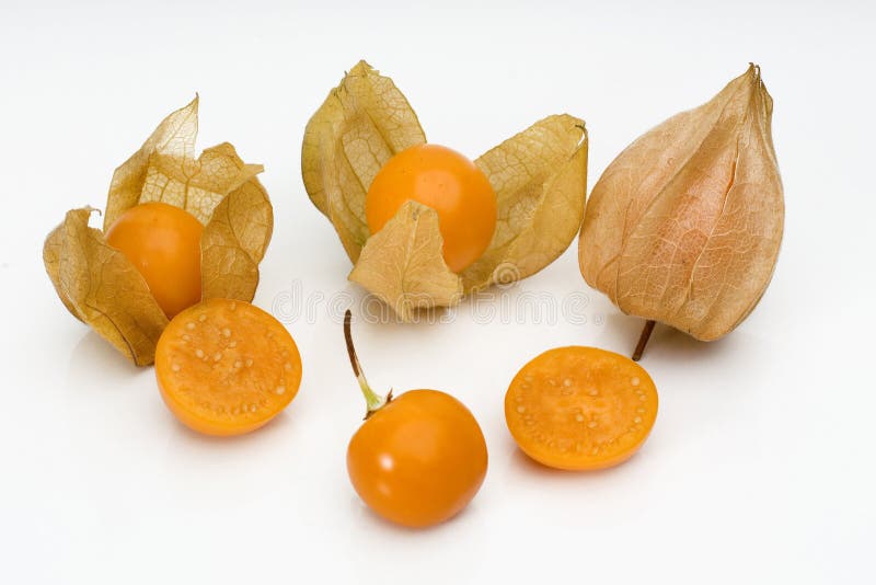 Physalis-Frucht-goldene Erdbeere Auf Einem Sack Stockbild - Bild von ...
