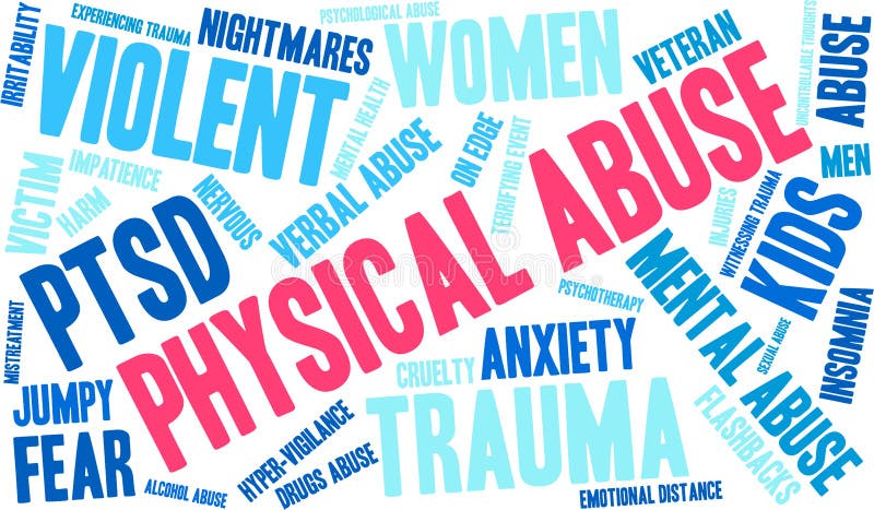 Physical Abuse Word Cloud stock vector. Illustration of uncontrollable ...