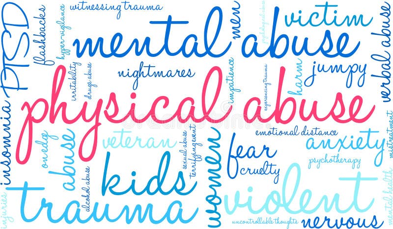 Physical Abuse Word Cloud stock vector. Illustration of event - 103968746
