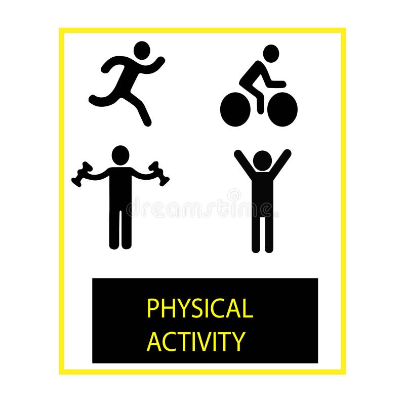 Sport People Silhouettes with the Text Physical Activity Stock Vector ...