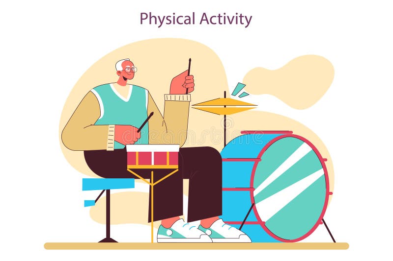 Physical Activity As a Positive Effect of Playing Drums. Senior Male ...