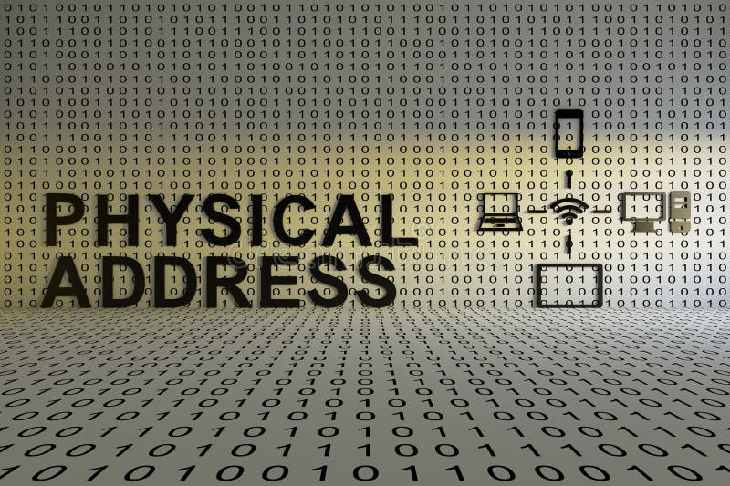 PHYSICAL ADDRESS Concept Text Sunlight 3D Stock Illustration ...
