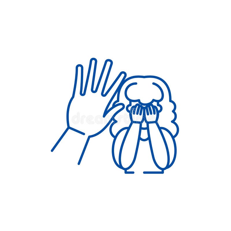 Physical Aggression Line Icon Concept. Physical Aggression Flat Vector ...