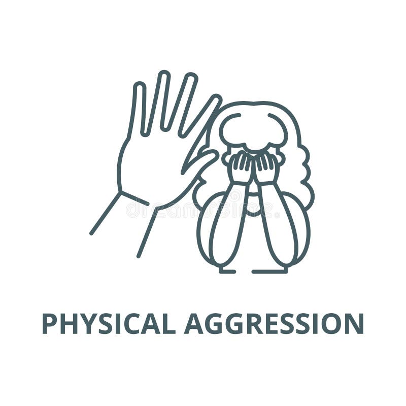 Physical Aggression Vector Line Icon, Linear Concept, Outline Sign ...