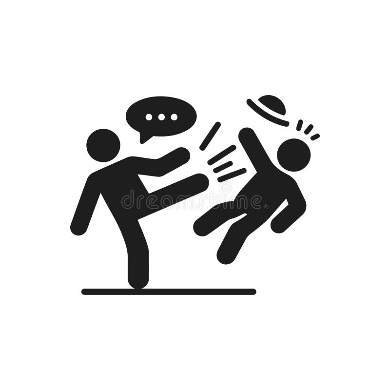 Physical Altercation Icon stock vector. Illustration of icon - 361857425
