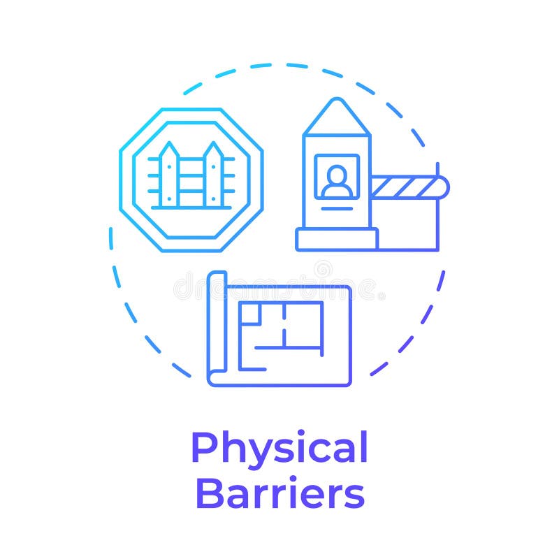 Physical Barriers Blue Gradient Concept Icon Stock Vector ...