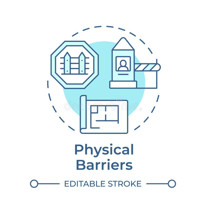 Physical Barriers Soft Blue Concept Icon Stock Vector - Illustration of ...