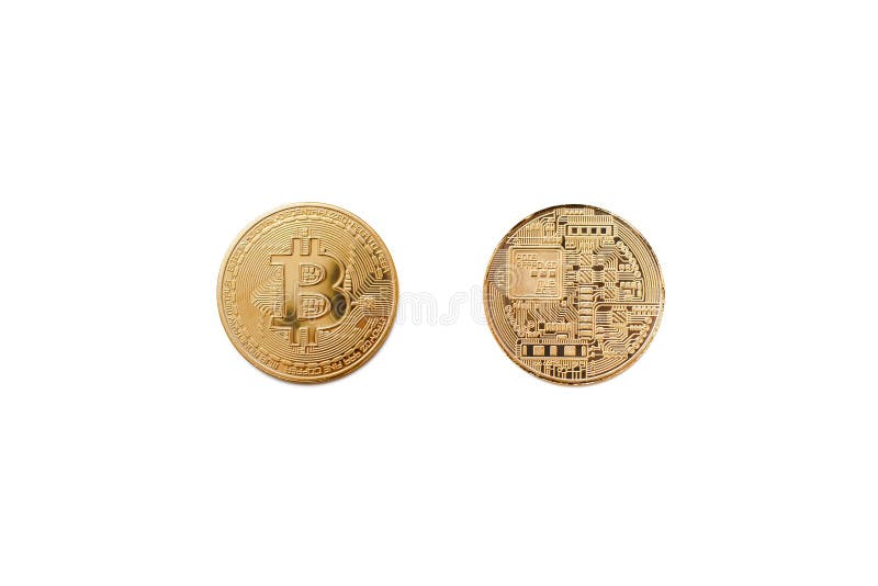 Physical Bitcoin Coin Front and Back Side Stock Illustration ...