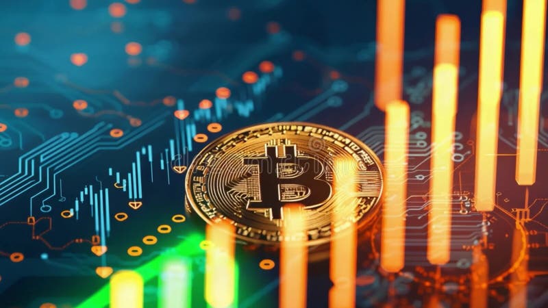 Crypto Chart Grows in Volume BTC Bitcoin Stock Footage - Video of ...