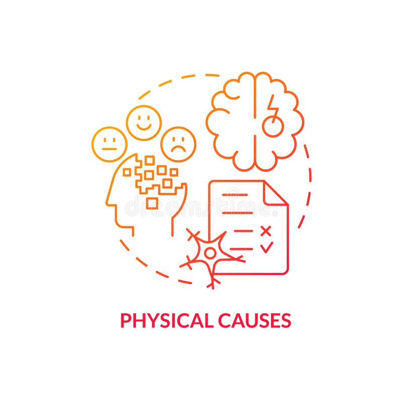 Physical Causes Red Gradient Concept Icon Stock Vector - Illustration ...