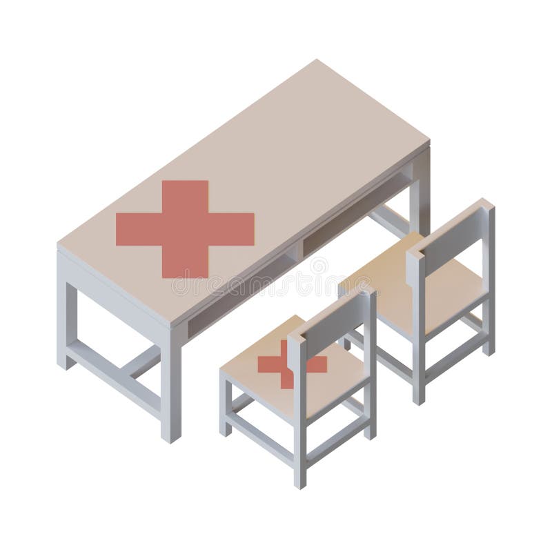 Physical Distancing Classroom Desk 3D Rendering Illustration Stock ...
