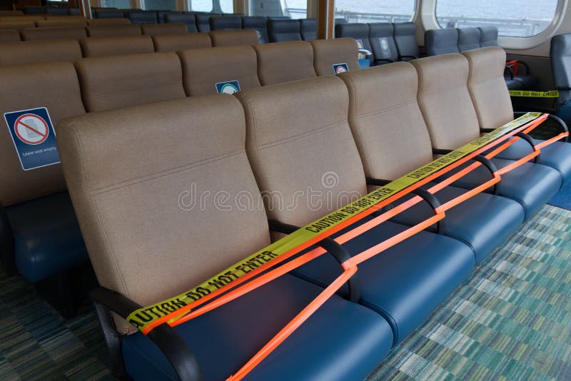 Physical Distancing Concept. BC Ferries Workers Keep Space between ...