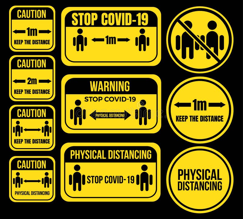 Physical Distancing Coronavirus Covid-19 Logo Symbol Icon Sign Vector ...