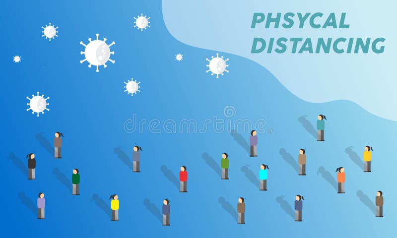 Physical Distancing Crowd of People To Avoid Contact Virus Spread ...