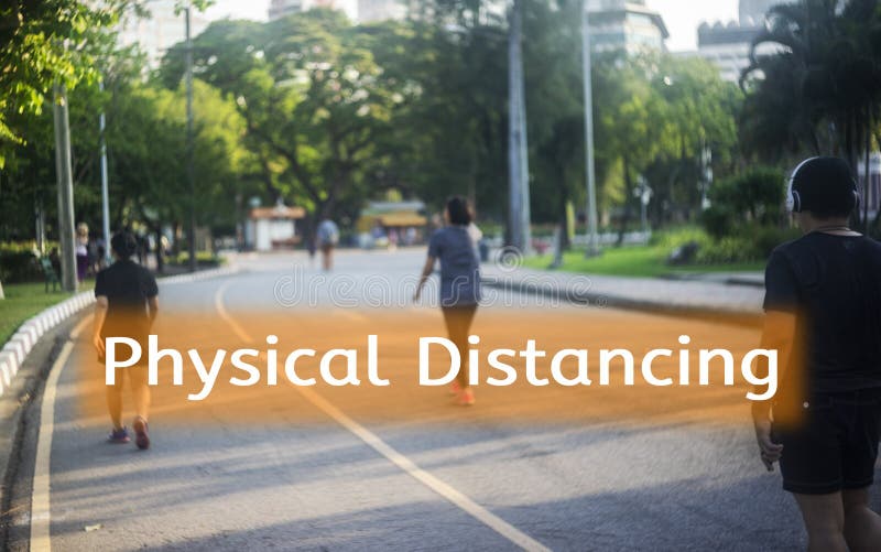 Social Distancing ,and Physical Distancing Space for Safety Stock Image ...