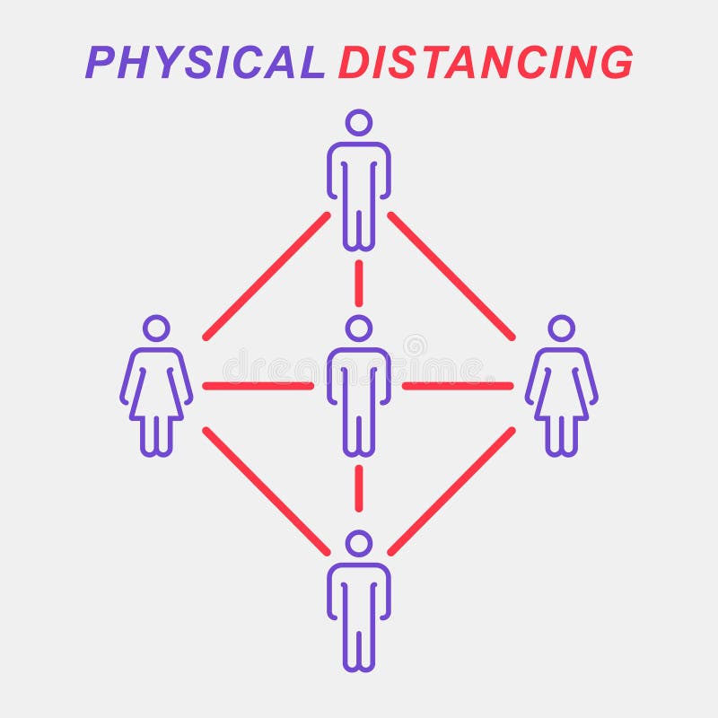 Physical Distancing Vector Illustration Design Stock Vector ...