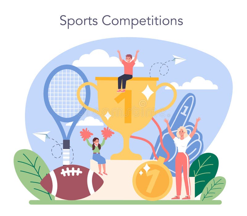 Physical Education or School Sport Class Concept. Students Doing Stock ...