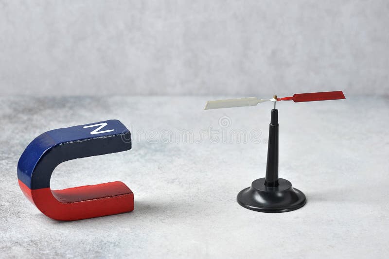 Physical Experiments - Magnet and Compass Needle Stock Image - Image of ...
