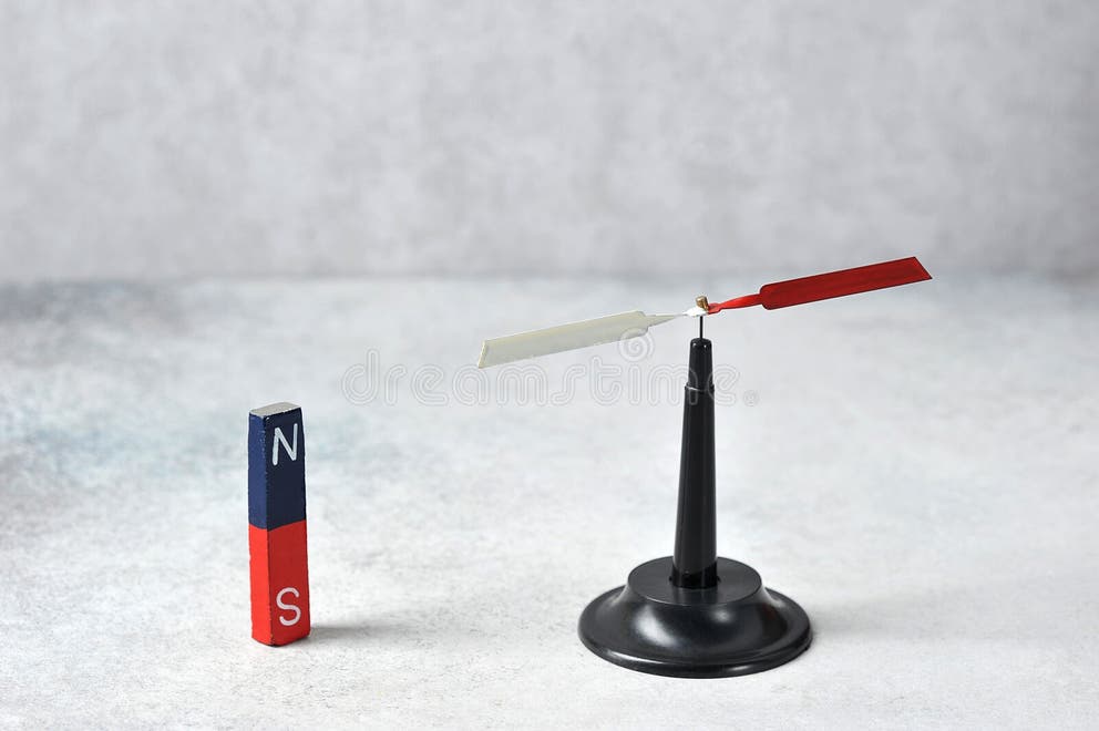 Physical Experiments - Magnet and Compass Needle Stock Image - Image of ...