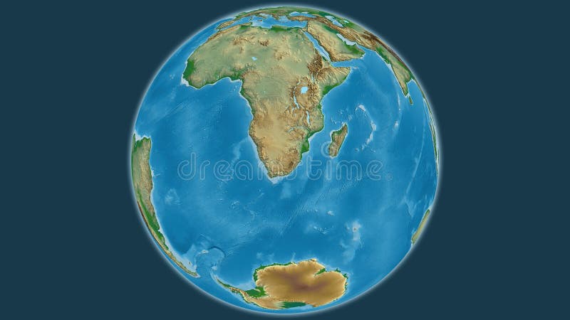 Globe Centered on South Africa. Physical Map Stock Illustration ... Globe Centered on South Africa. Physical Map Stock Illustration ...