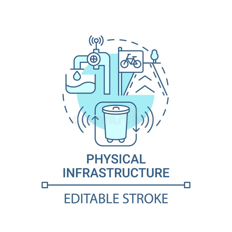 Physical Infrastructure Blue Concept Icon Stock Vector - Illustration ... Physical Infrastructure Blue Concept Icon Stock Vector - Illustration ...