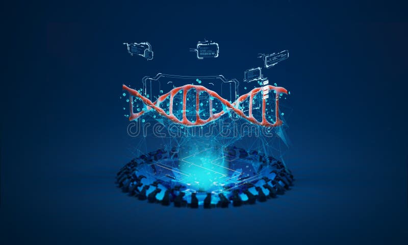 3D model of DNA stock illustration. Illustration of genetic - 120394038