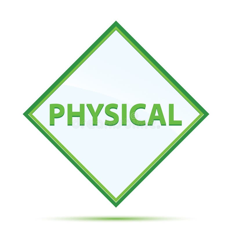 Physical Modern Abstract Green Diamond Button Stock Illustration ...