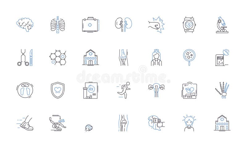 Physical Screening Line Icons Collection. Flexibility, Mobility ...