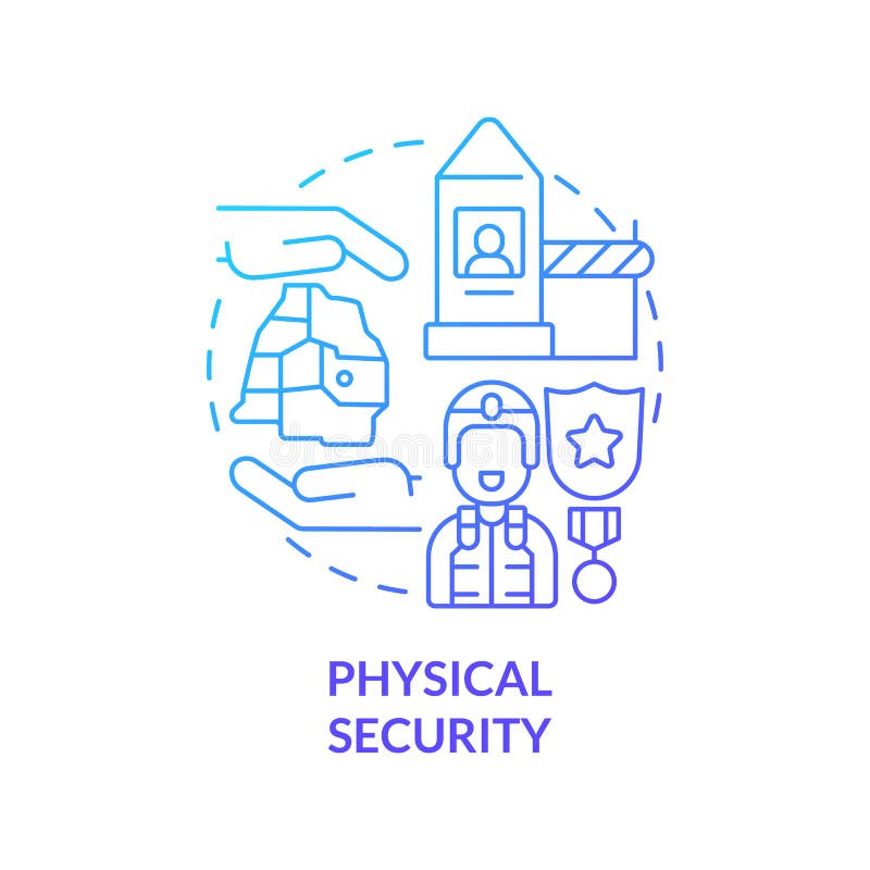 Physical Security Blue Gradient Concept Icon Stock Vector ...
